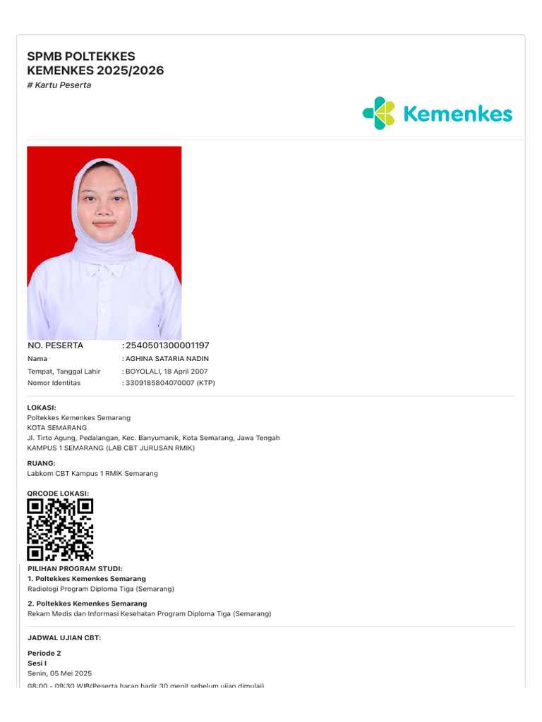 Cetak Kartu Peserta Simama | PDF