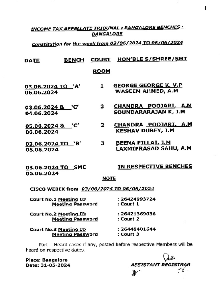 ITAT Causelist | PDF