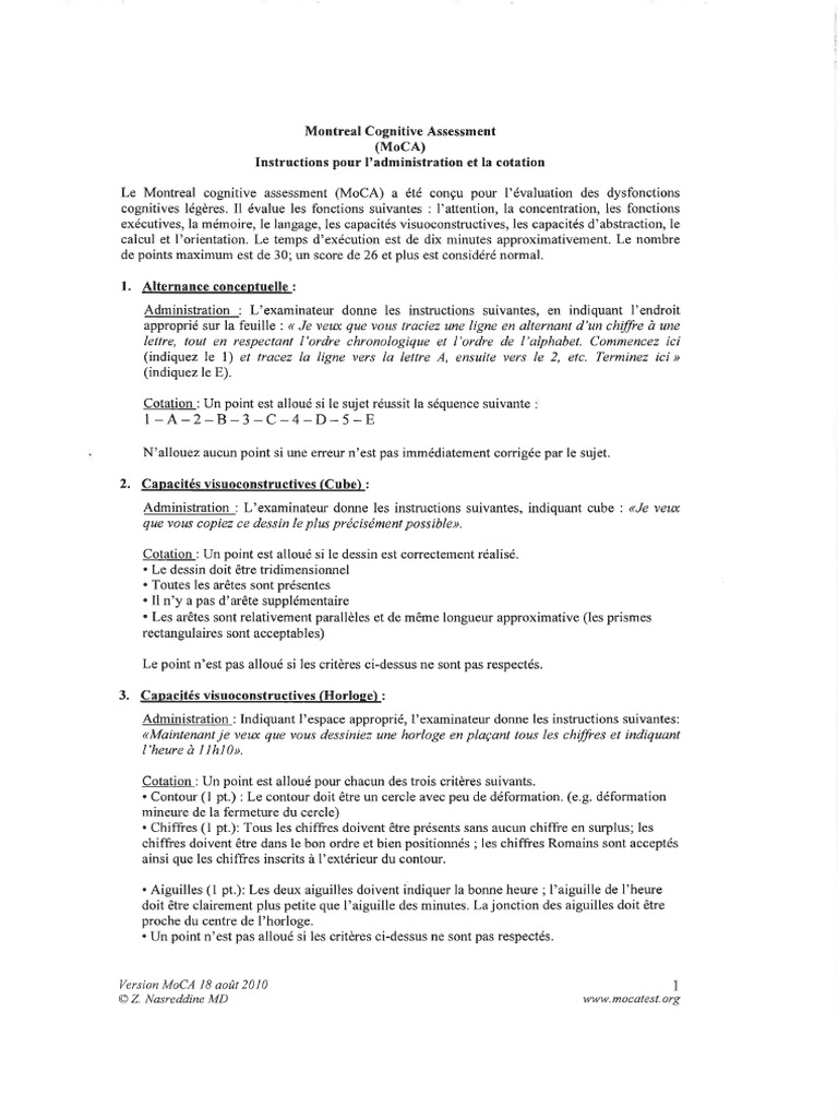 Test MoCA | PDF