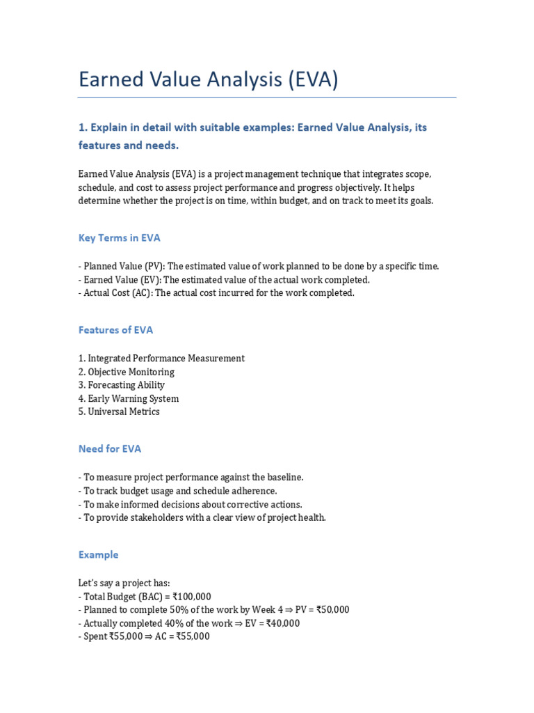 Earned Value Analysis EVA | PDF | Business