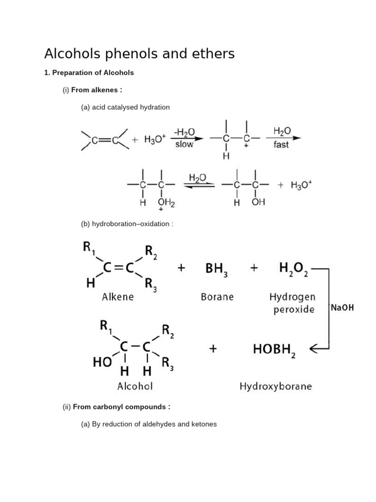 Alcohols Phenols and Ethers | PDF