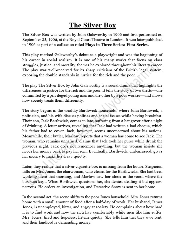 The Silver Box | PDF