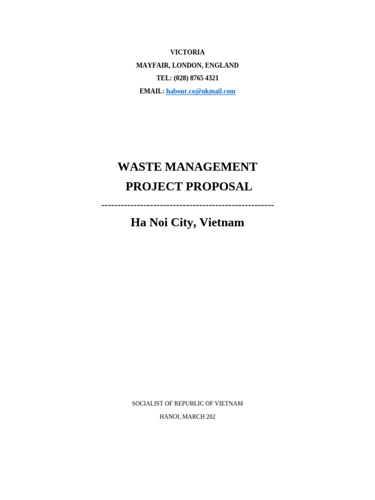 Hanoi Waste Management Project Proposal | PDF | Waste Management ...