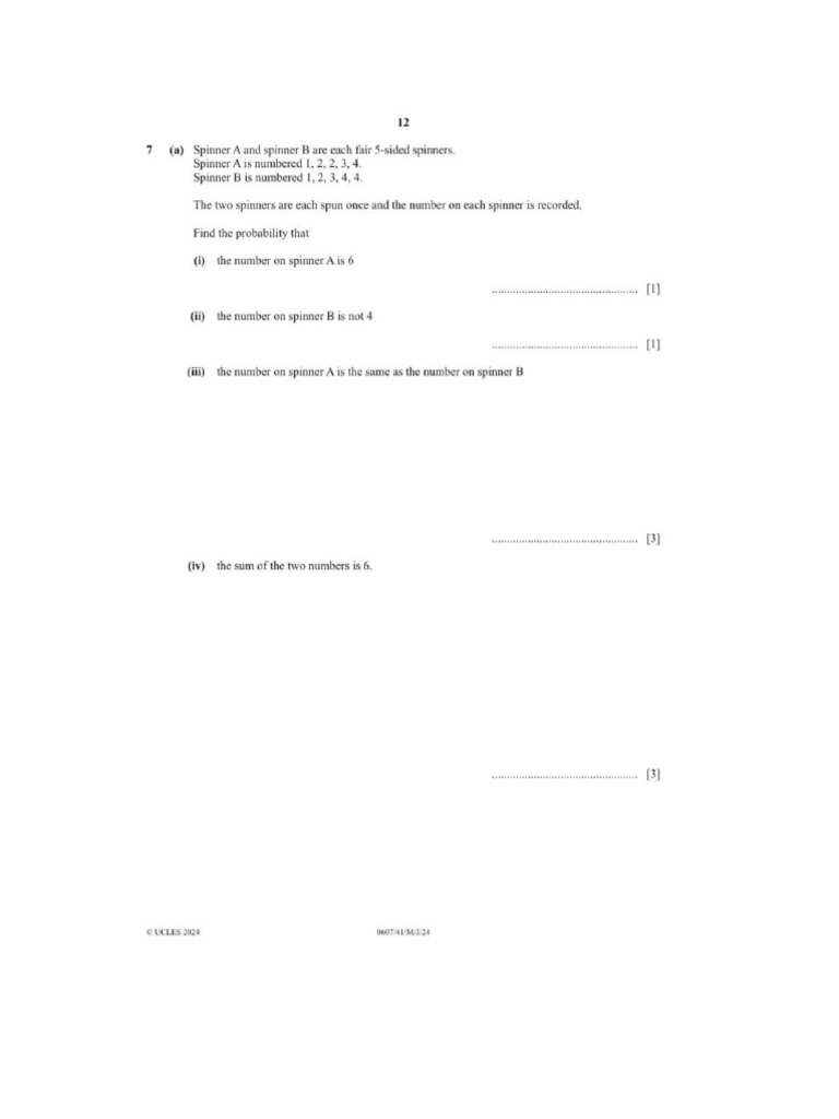 Probability Igcse Past Paper #2 | PDF