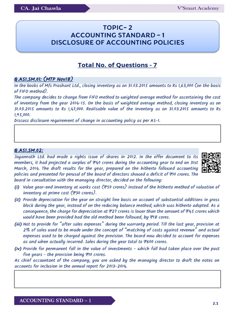 AS 1 - Disclosure of Acc Policies | PDF | Expense | Inventory