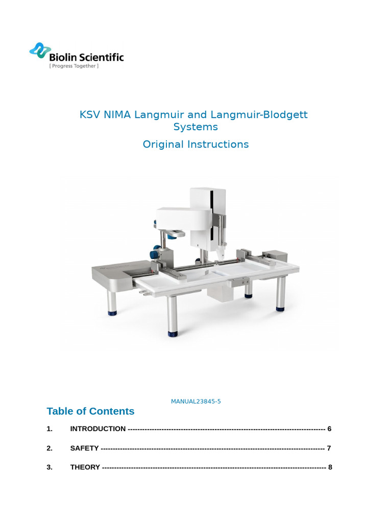 KSV NIMA LB Software Manual | PDF | Thin Film | Monolayer