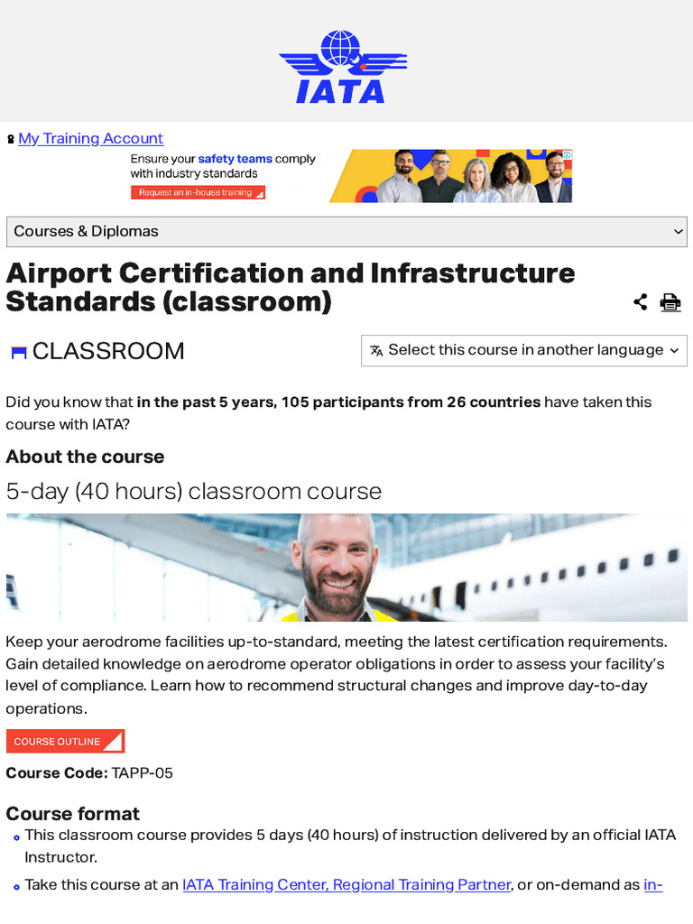 IATA - Airport Certification and Infrastructure ST | PDF | Aerodrome ...