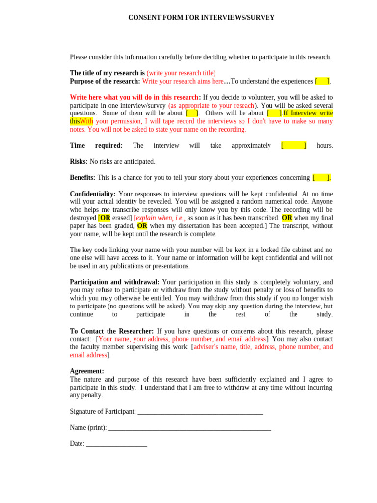 Sample Interview Consent | PDF