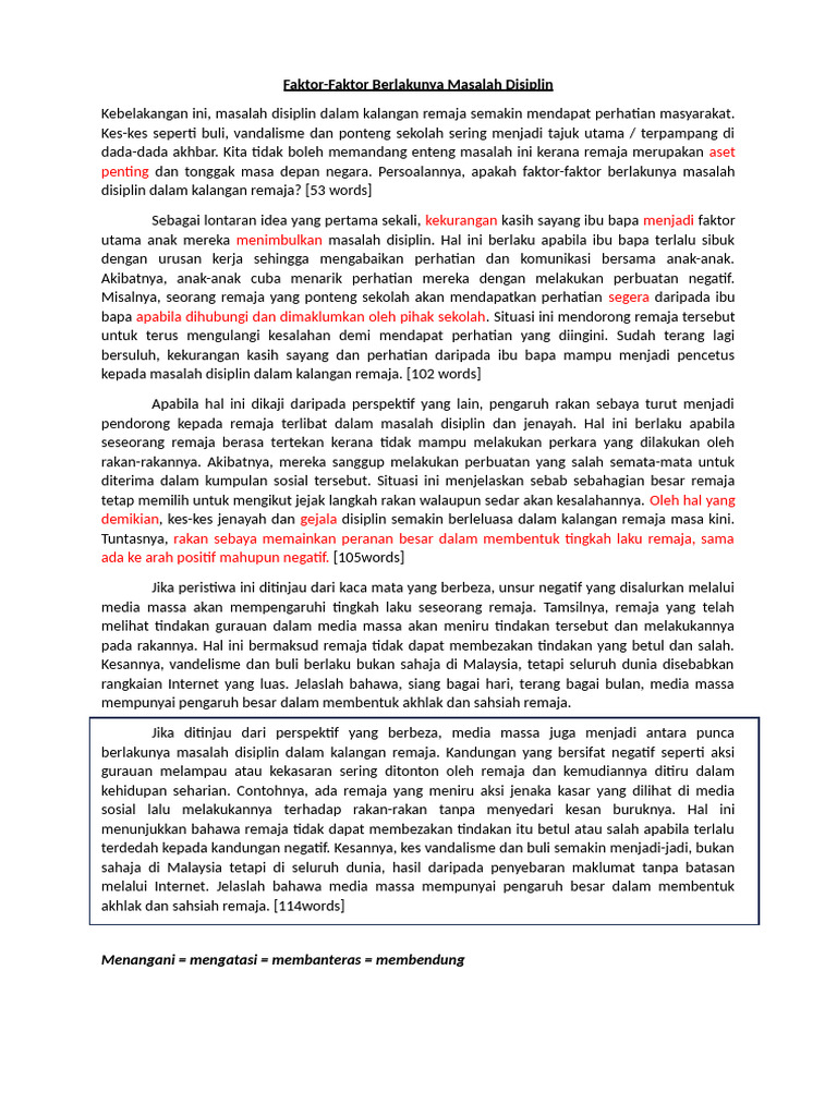 Faktor Berlakunya Masalah Disiplin | PDF
