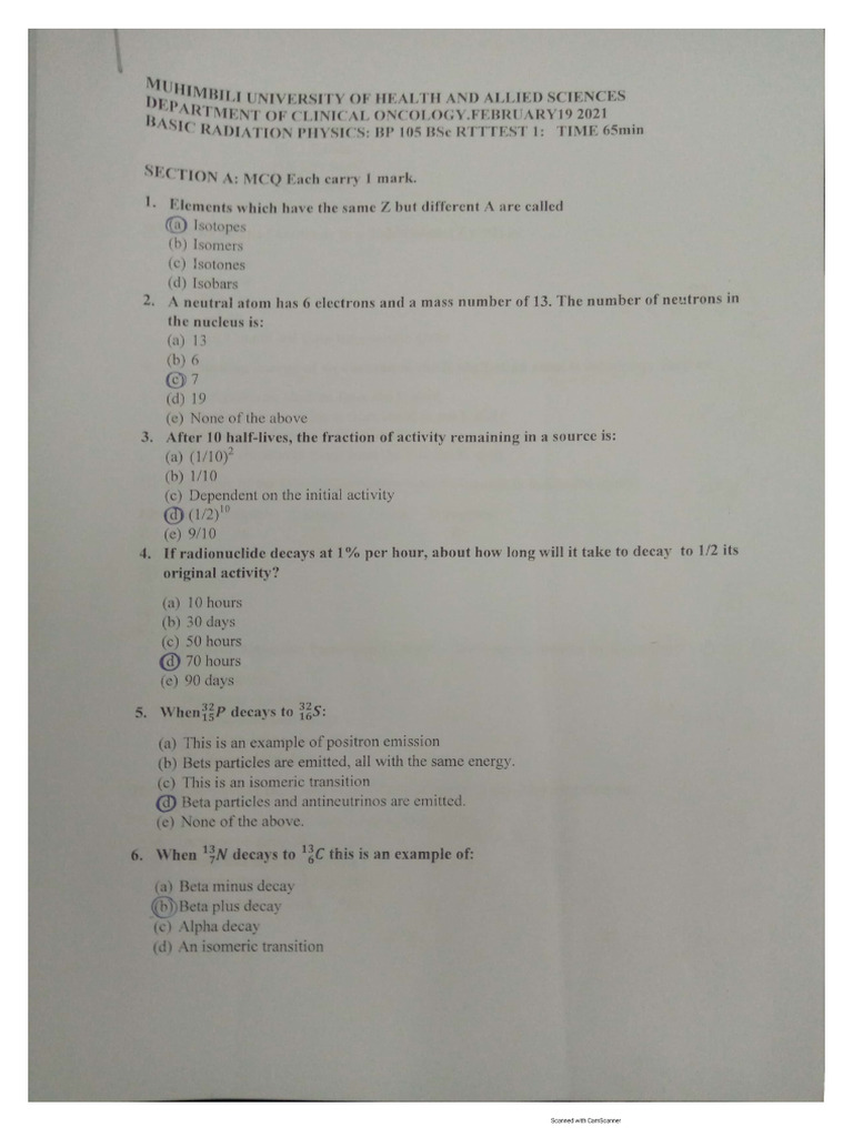Basic Radiation Physics CAT 1 | PDF