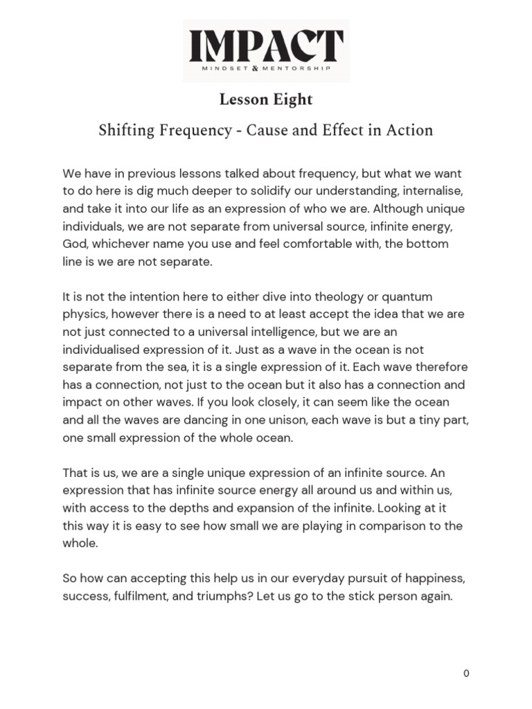 Lesson 8 - Shifting Frequency - Cause and Effect in Action | PDF ...