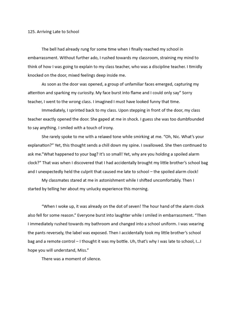 Essay PT3 Arriving Late To School | PDF