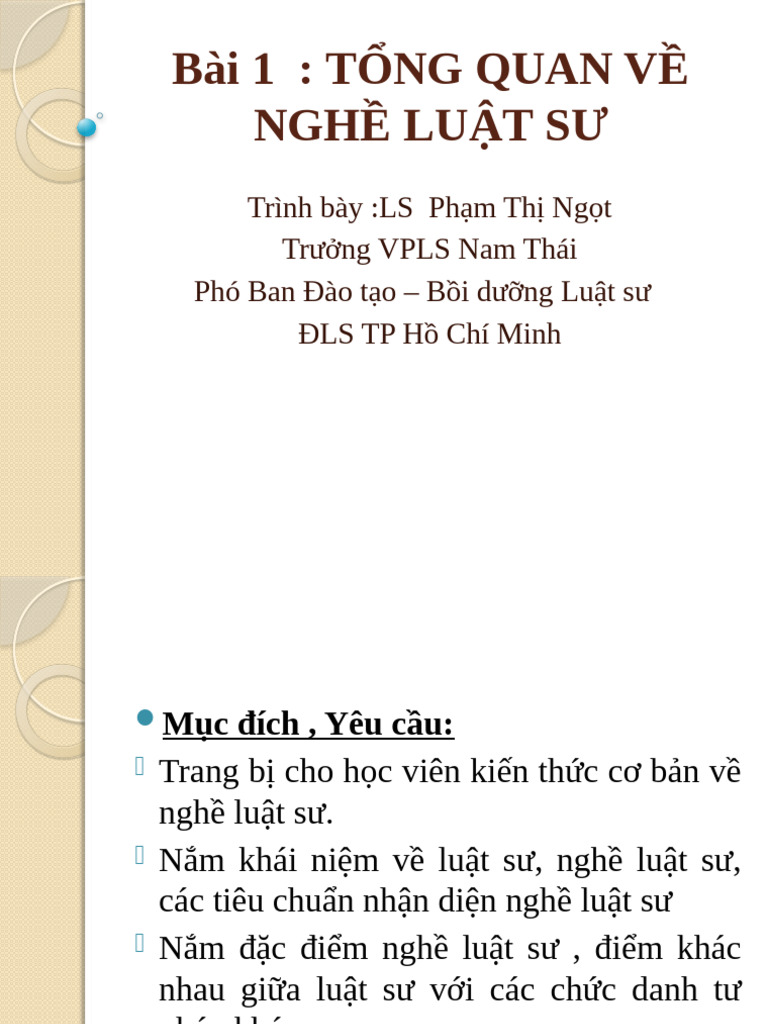 Bai 1 - Tong Quan Ve Nghe LS | PDF