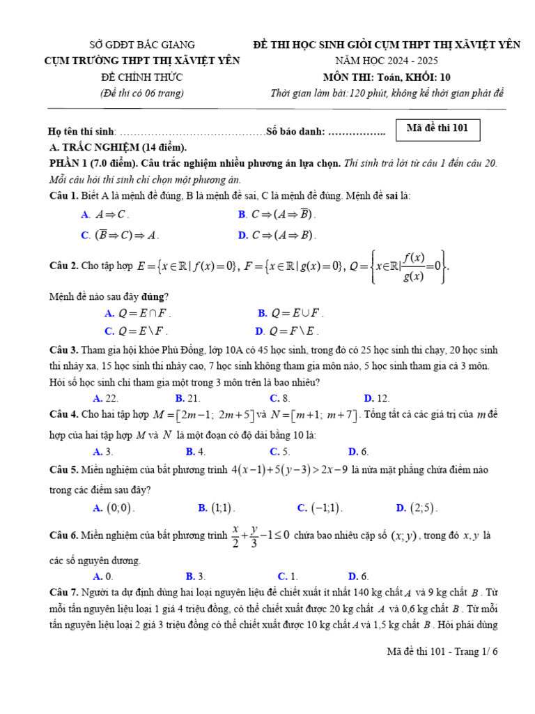 HSG Toán 11 | PDF