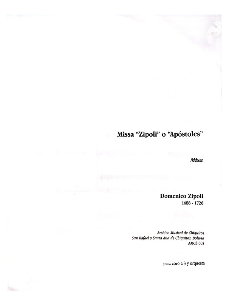 Zipoli. Misa Apóstoles | PDF