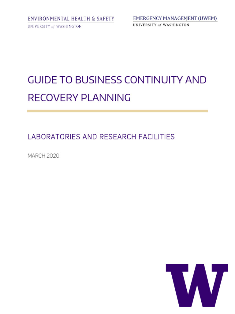 Business Continuity for Labs Guide | PDF | Emergency Management ...