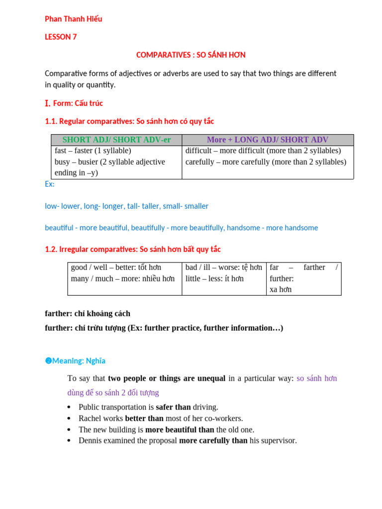 Read LV3 - Lesson 7 - Theory | PDF