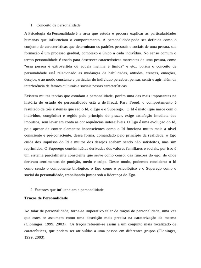 Entendendo a Psicologia da Personalidade | PDF | Autoimagem | Psicologia