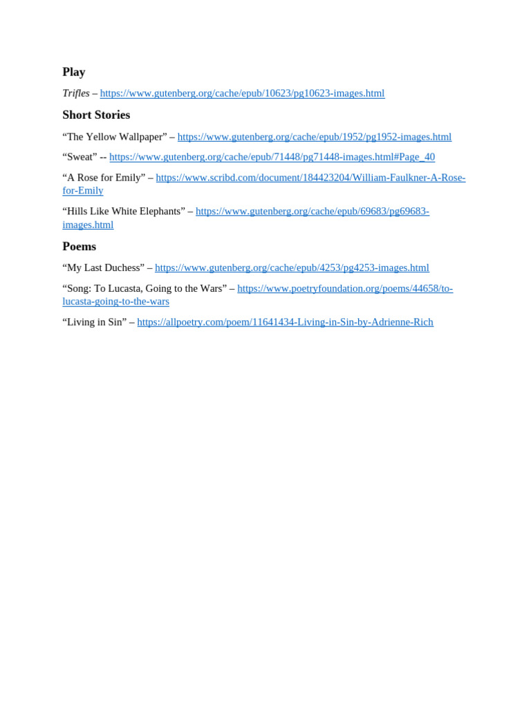 List of Lit For Socratic Seminar | PDF