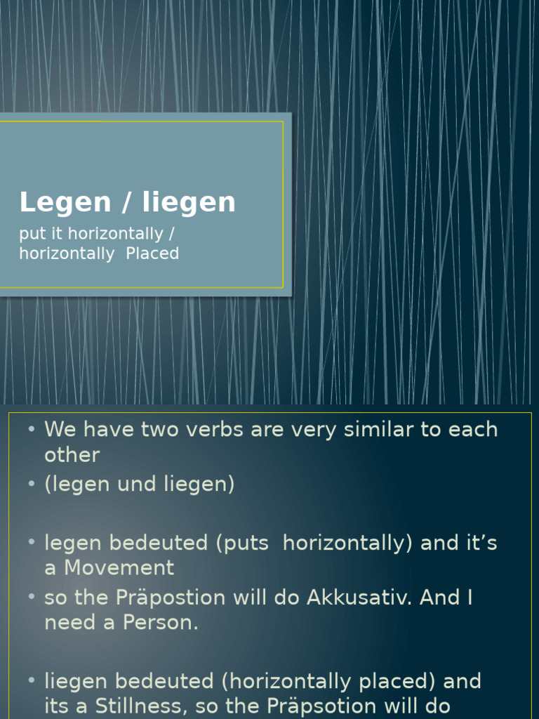 Verb Legen - Liegen | PDF