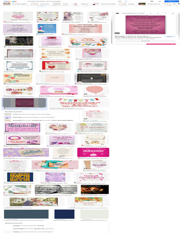 Grandma Birthday Card Messages - Google Search | PDF | Observances ...