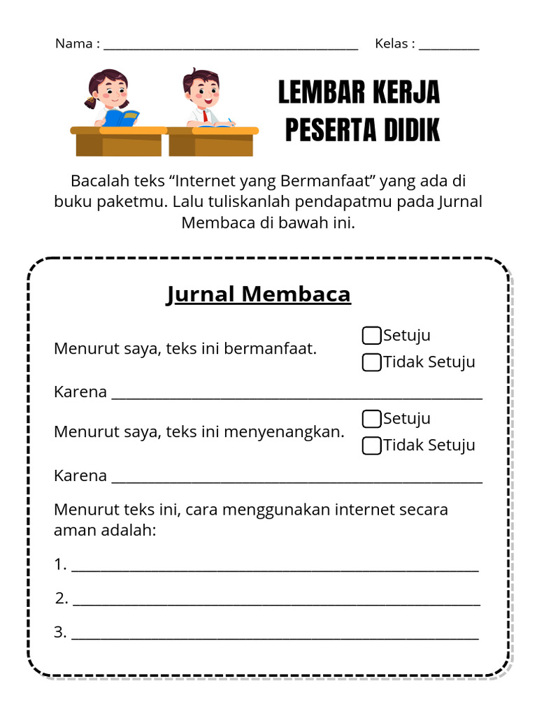 Lembar Kerja Jurnal Membaca Siswa | PDF