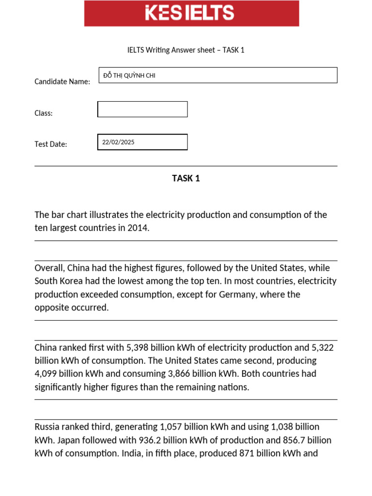 Đỗ Thị Quỳnh Chi Task 1 | PDF