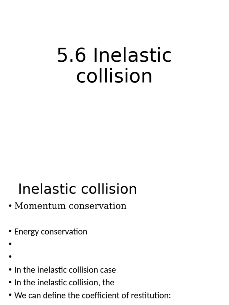 Inelastic Collision: Momentum & Energy Analysis | PDF