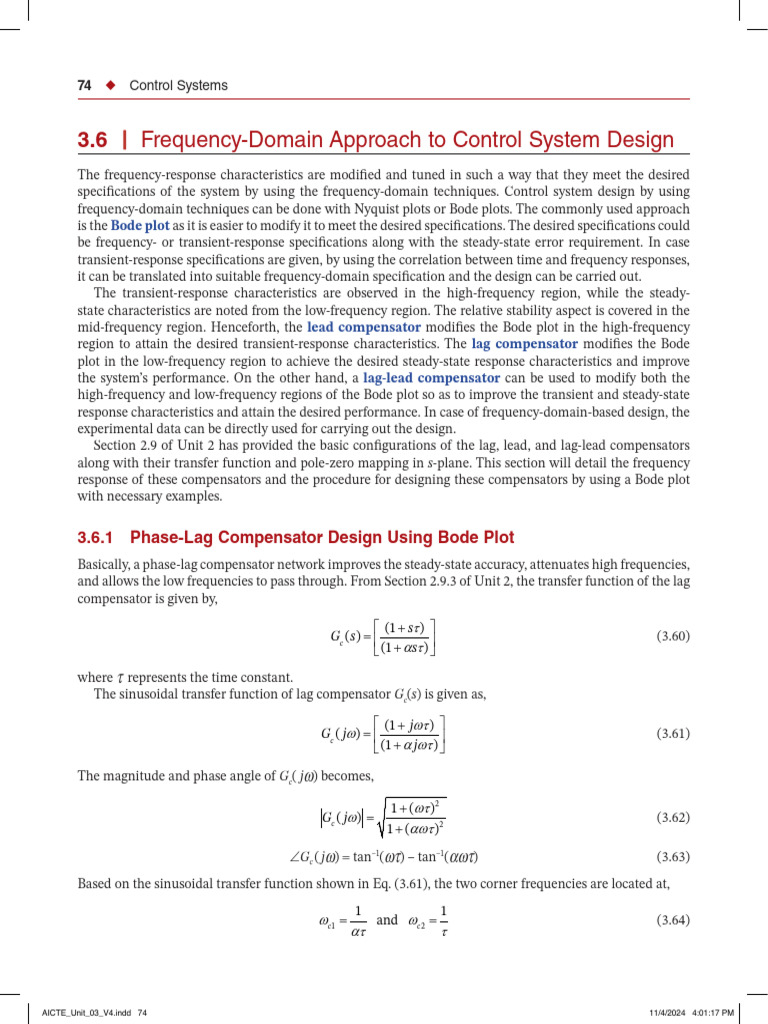 Bode Plot Design For Compensation - SND Contents | PDF | Steady State | Telecommunications ...