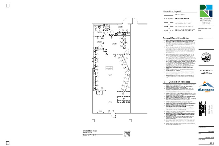 A2.1 Demolition Plan - First Floor Rev - BIDSET | PDF | Wall | Demolition