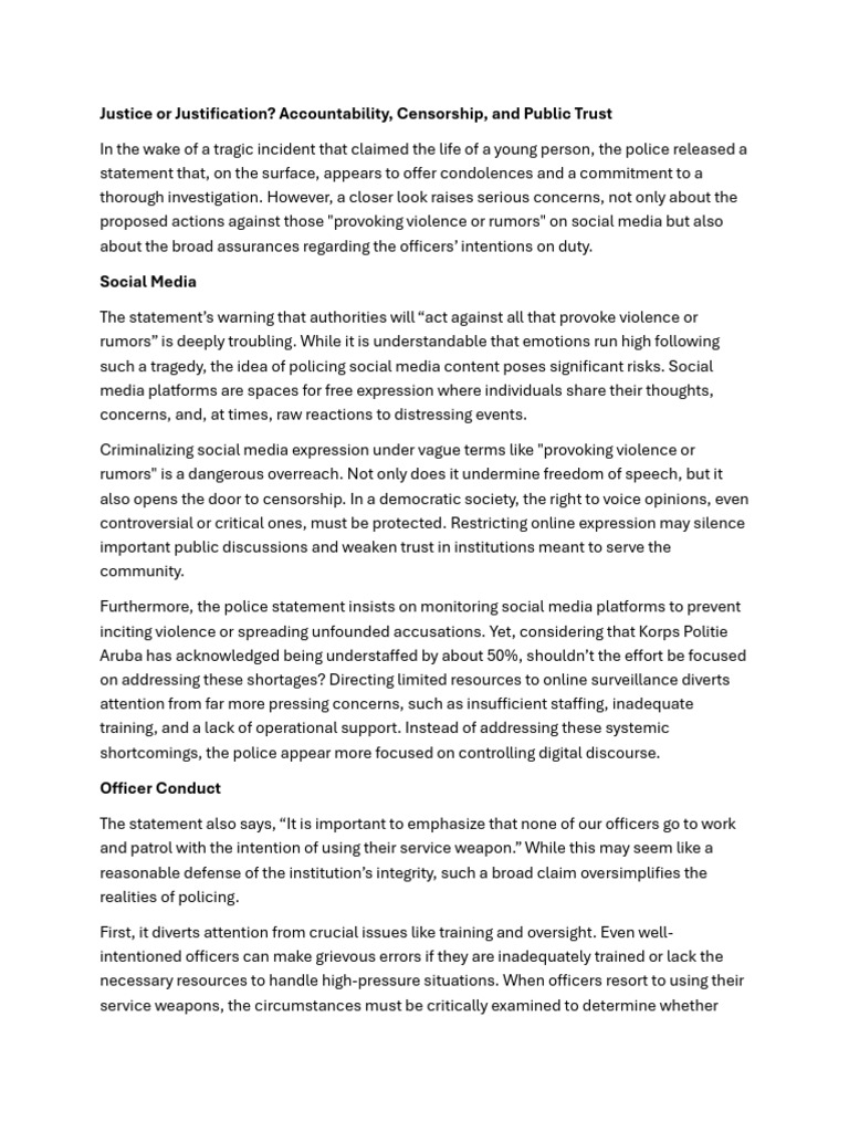Justice or Justification | PDF | Freedom Of Speech | Social Media