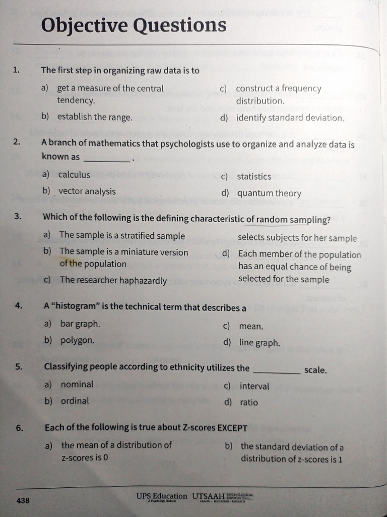 Statistics & Research MCQ | PDF