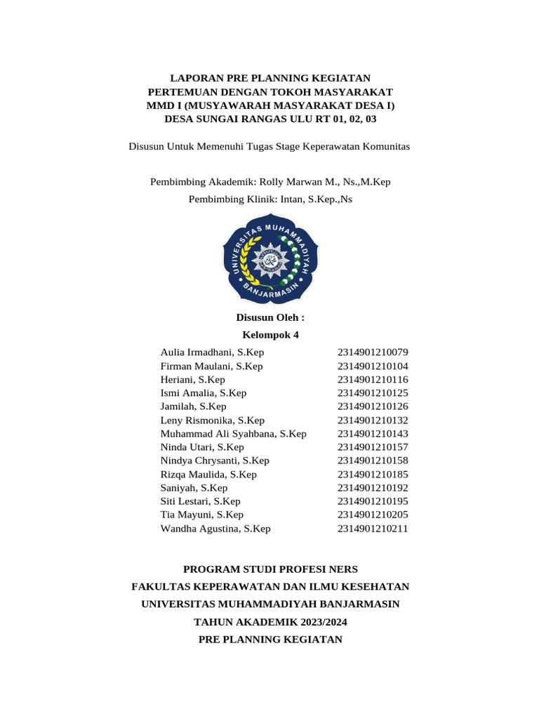 Laporan Kegiatan MMD 1 | PDF