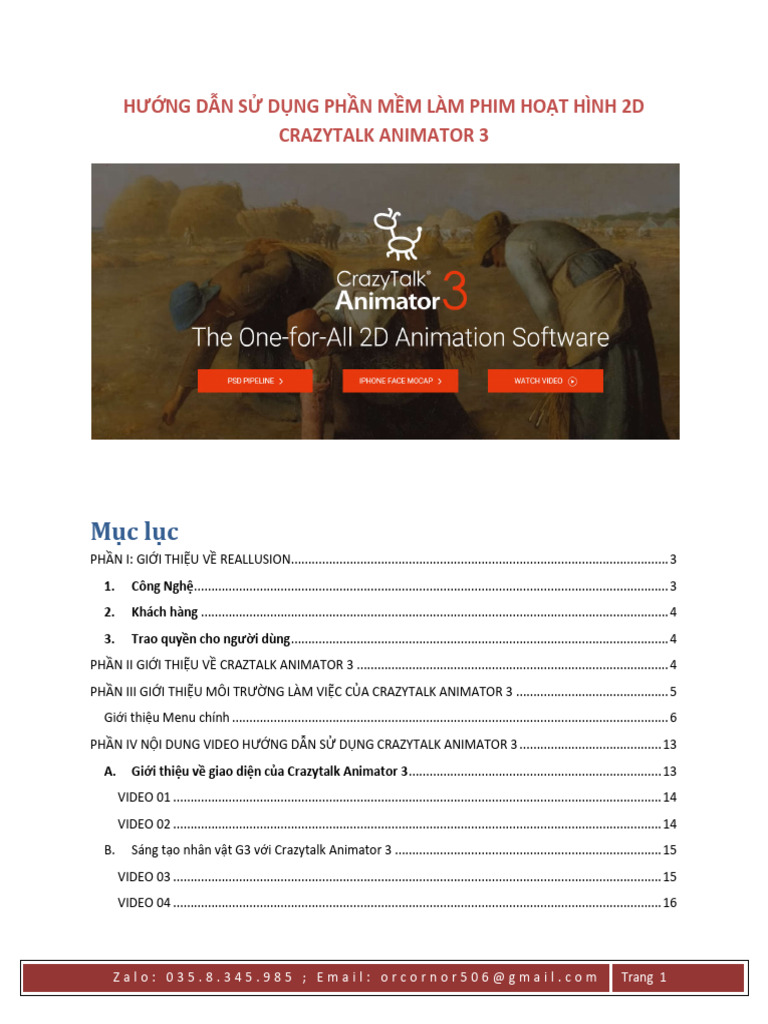 HƯỚNG DẪN SỬ DỤNG PHẦN MỀM LÀM PHIM HOẠT HÌNH 2D CRAZYTALK ANIMATOR 3 | PDF