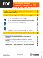 Oxy Fuel System Set Up & Shut Down Procedure Checklist - Acetylene Fuel ...