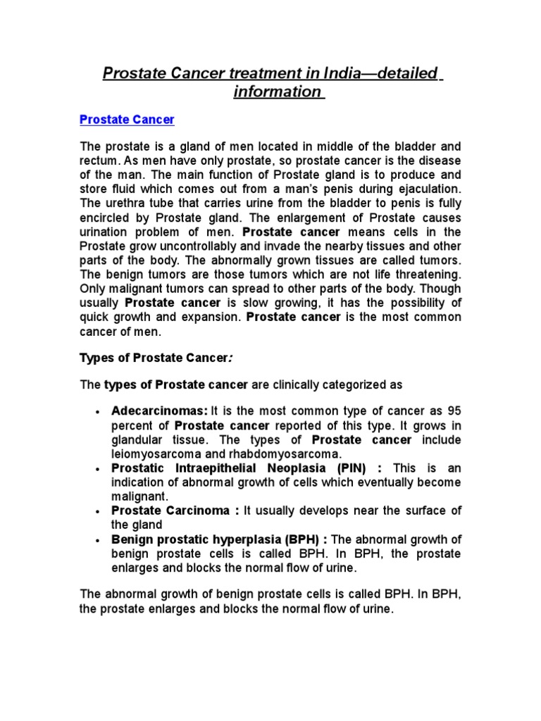 Prostate Cancer Treatment in India | PDF | Prostate Cancer | Prostate