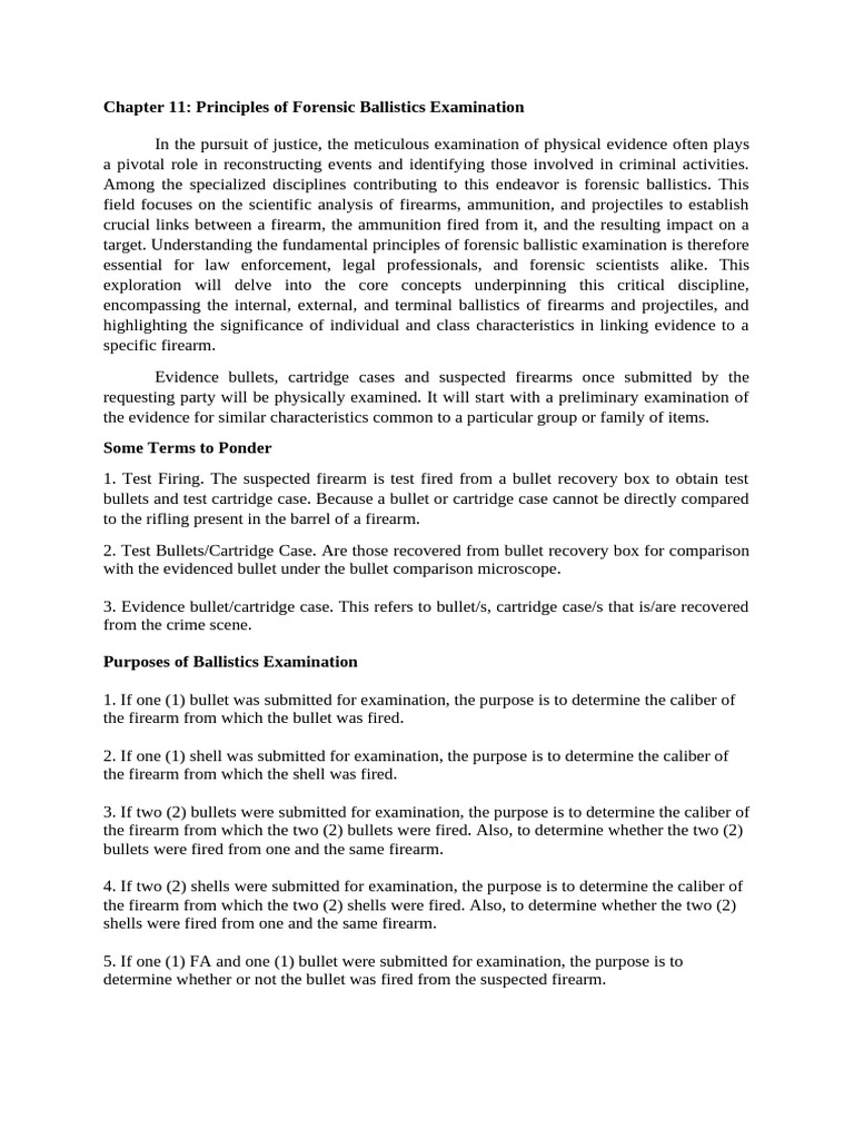 Chapter 11 Principles of Forensic Ballistics Examination | PDF ...