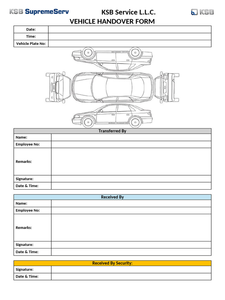 Vehicle Handover Form | PDF
