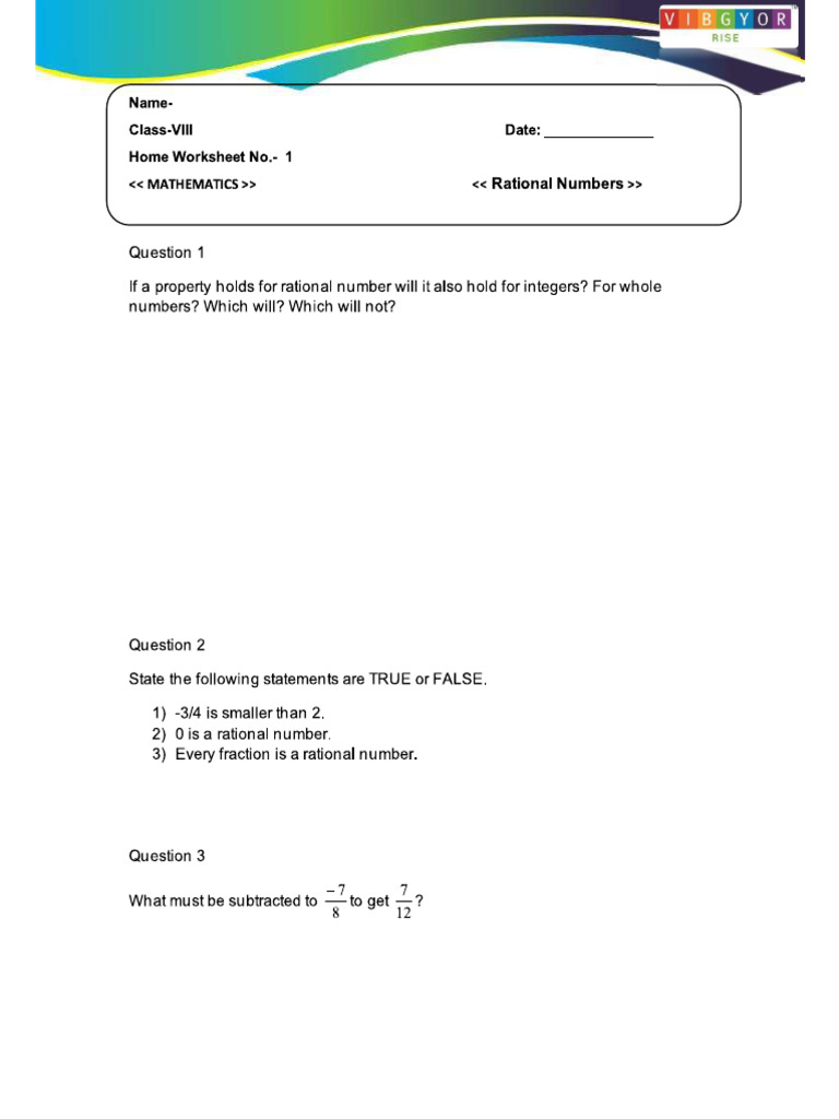 Grade 8A Math HWSH1 | PDF