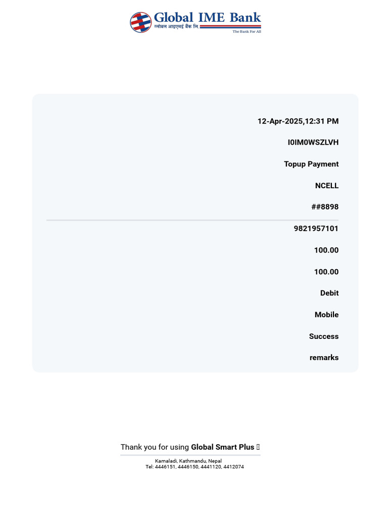 Transaction - Receipt 12 Apr, 2025 12 - 31 PM | PDF