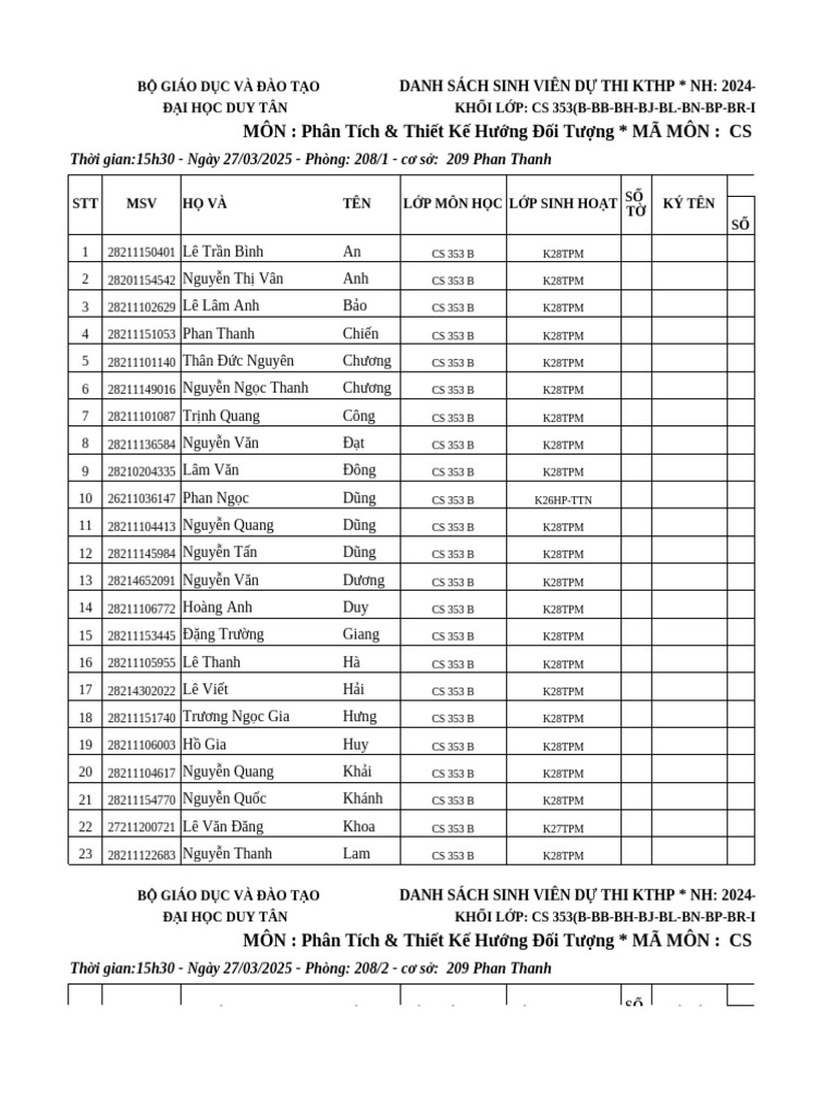 Phân Tích & Thiết Kế Hướng Đối Tượng CS 353 (B-BB-BH-BJ-BL-BN-BP-BR-D-J-L) | PDF