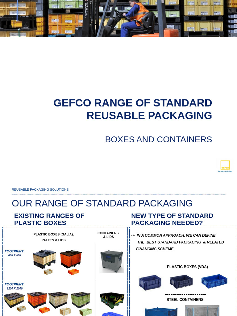 GEFCO Reusable Packaging - Catalog V2 | PDF | Pallet | Production And Manufacturing