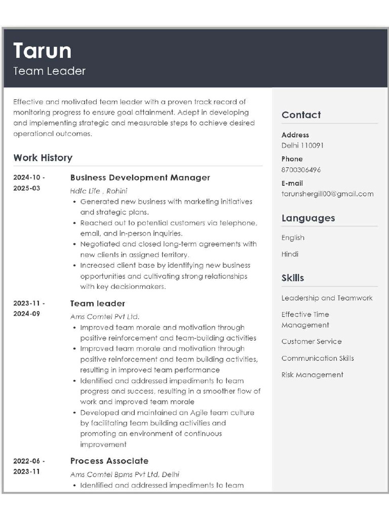 Tarun New CV | PDF