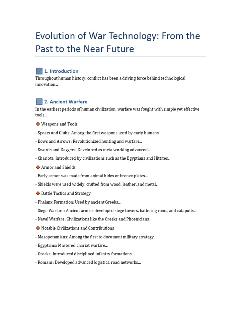 Evolution of War Technology Assignment FINAL | PDF | Military Tactics | Siege