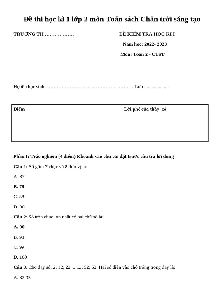 de-thi-hoc-ki-1-lop-2-mon-toan-sach-chan-troi-de-3 | PDF