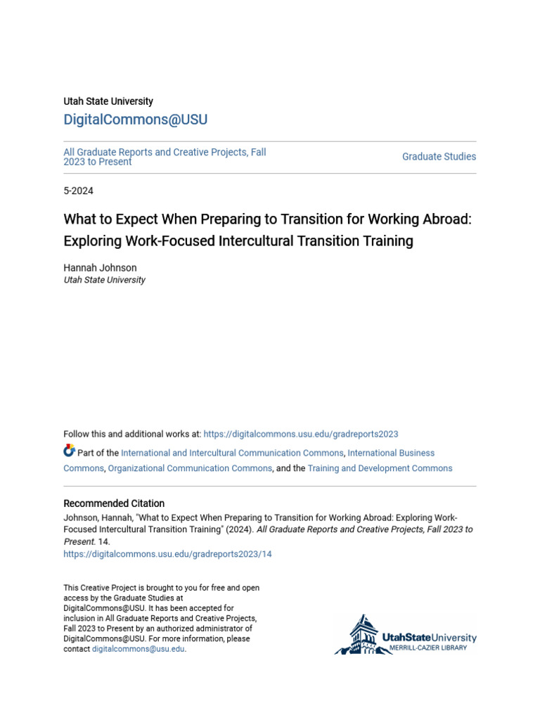 Intercultural Transition Training Guide | PDF | Cross Cultural ...