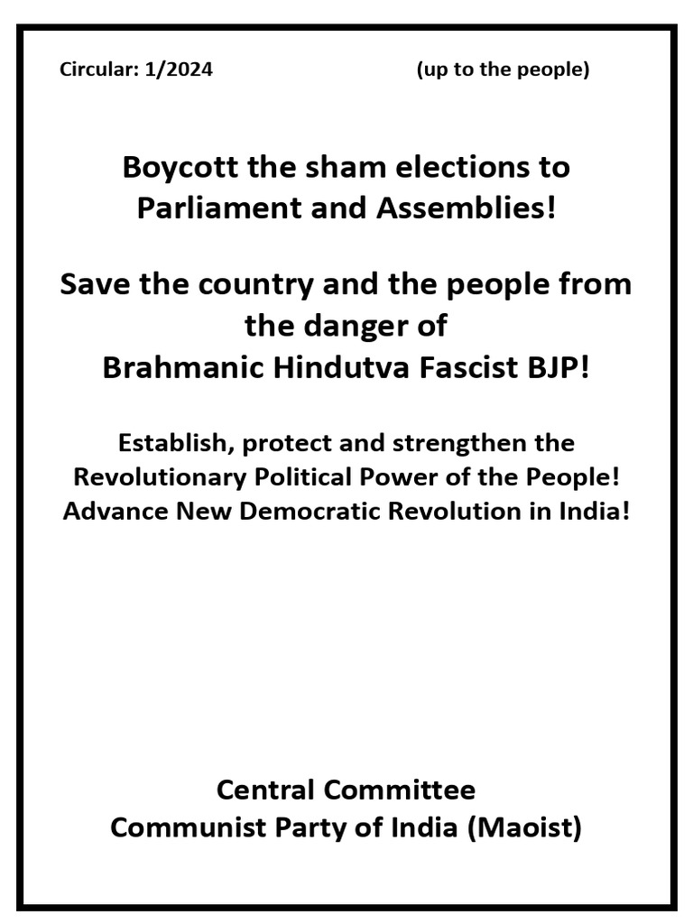 Election Boycott Circular | PDF | Narendra Modi | Unemployment