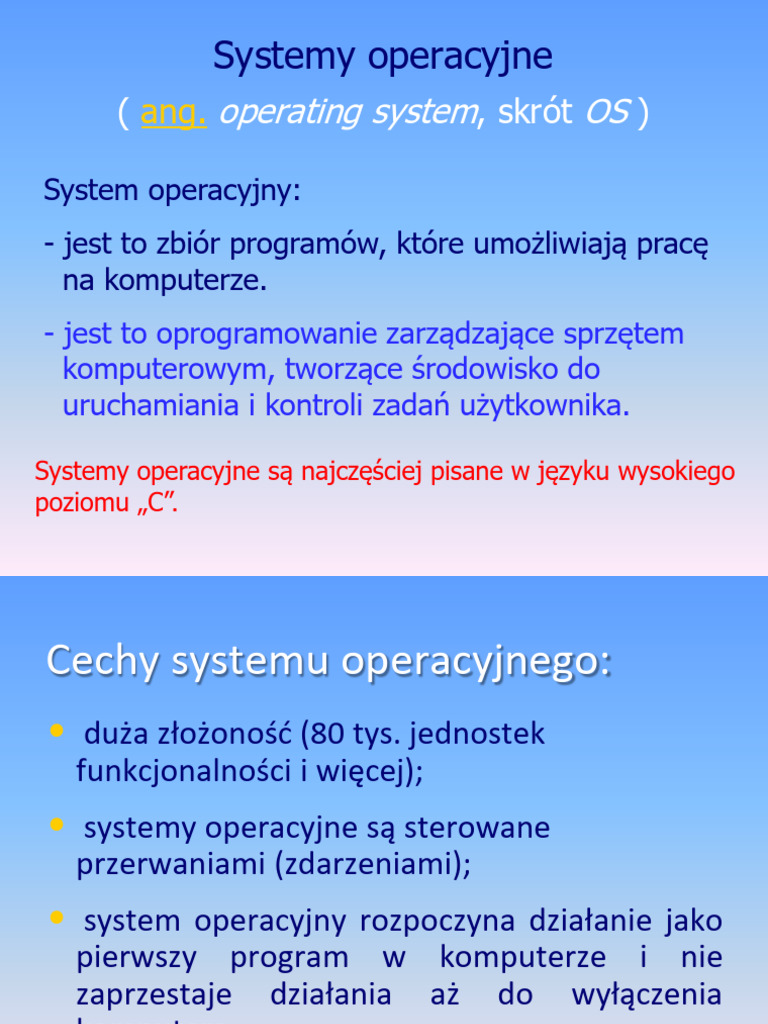 Wykład - 4b 2021 - 2022 Systemy Operacyjne Kopia | PDF