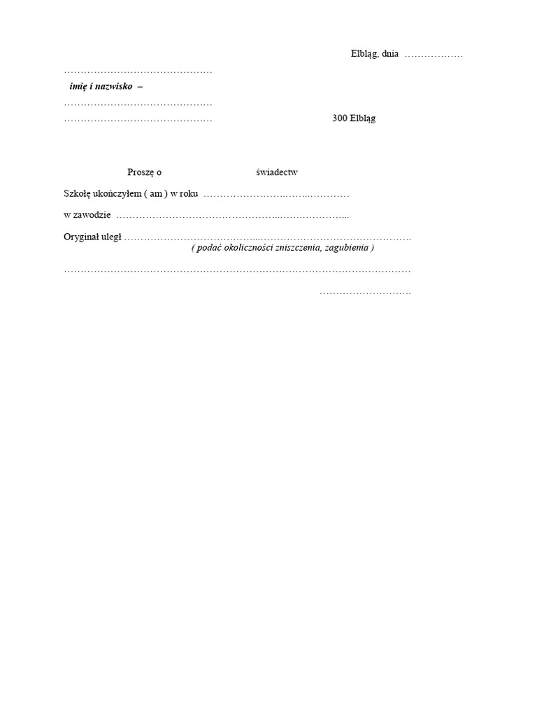 1a Duplikat Swiad. Dyplomu 1 | PDF
