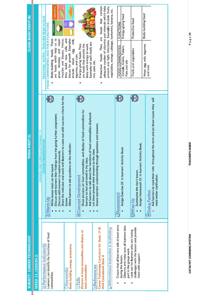 11 AVA CAREER TECHNOLOGY 1st Term LESSON PLAN TERM 1 BASIC 9 | PDF